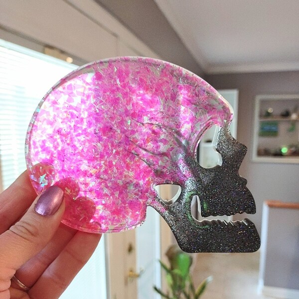 Pink Glitter Skull - Etsy