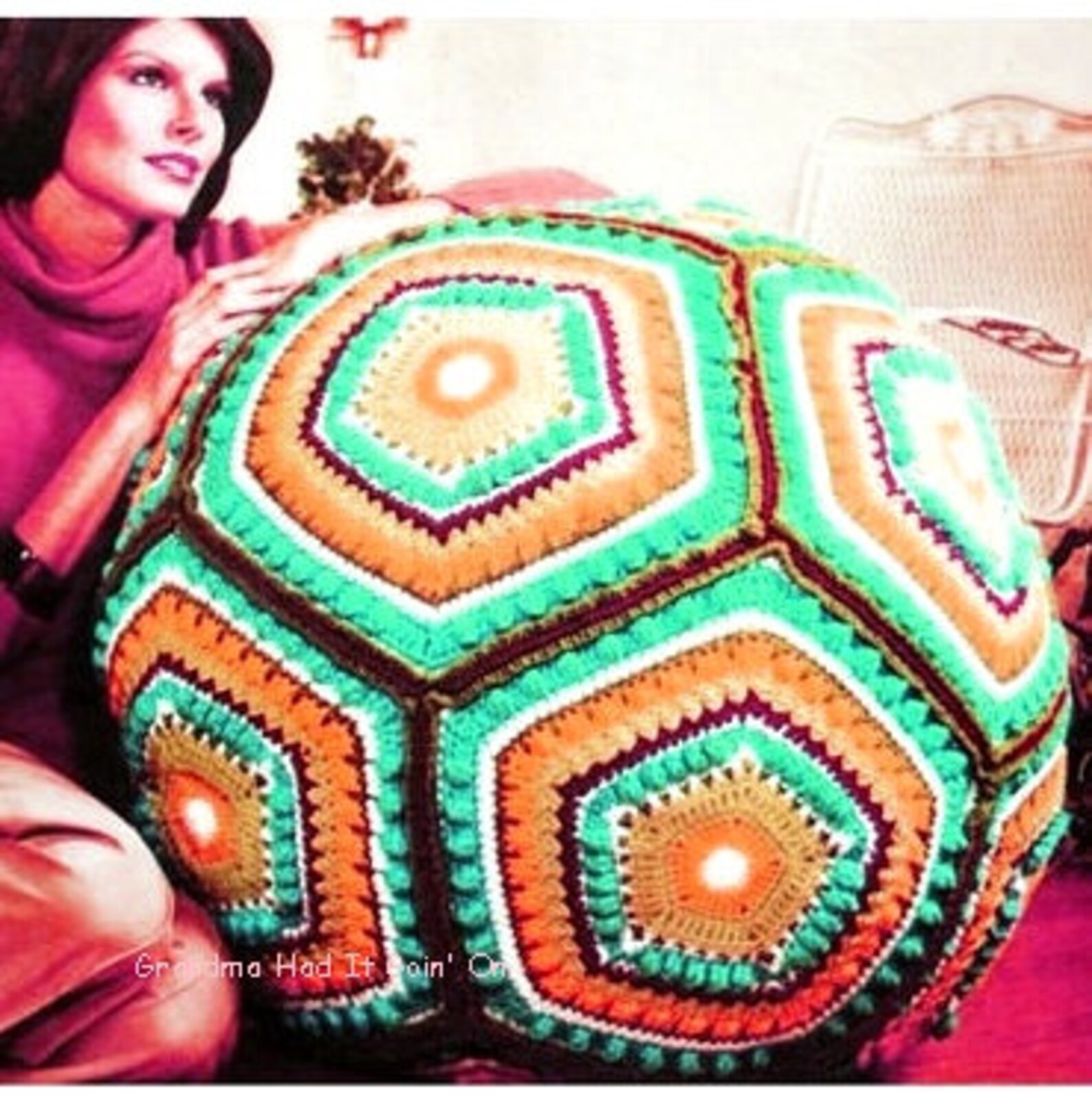 Vintage Foot Stool Crochet Pattern Decorative Pillow Floor - Etsy