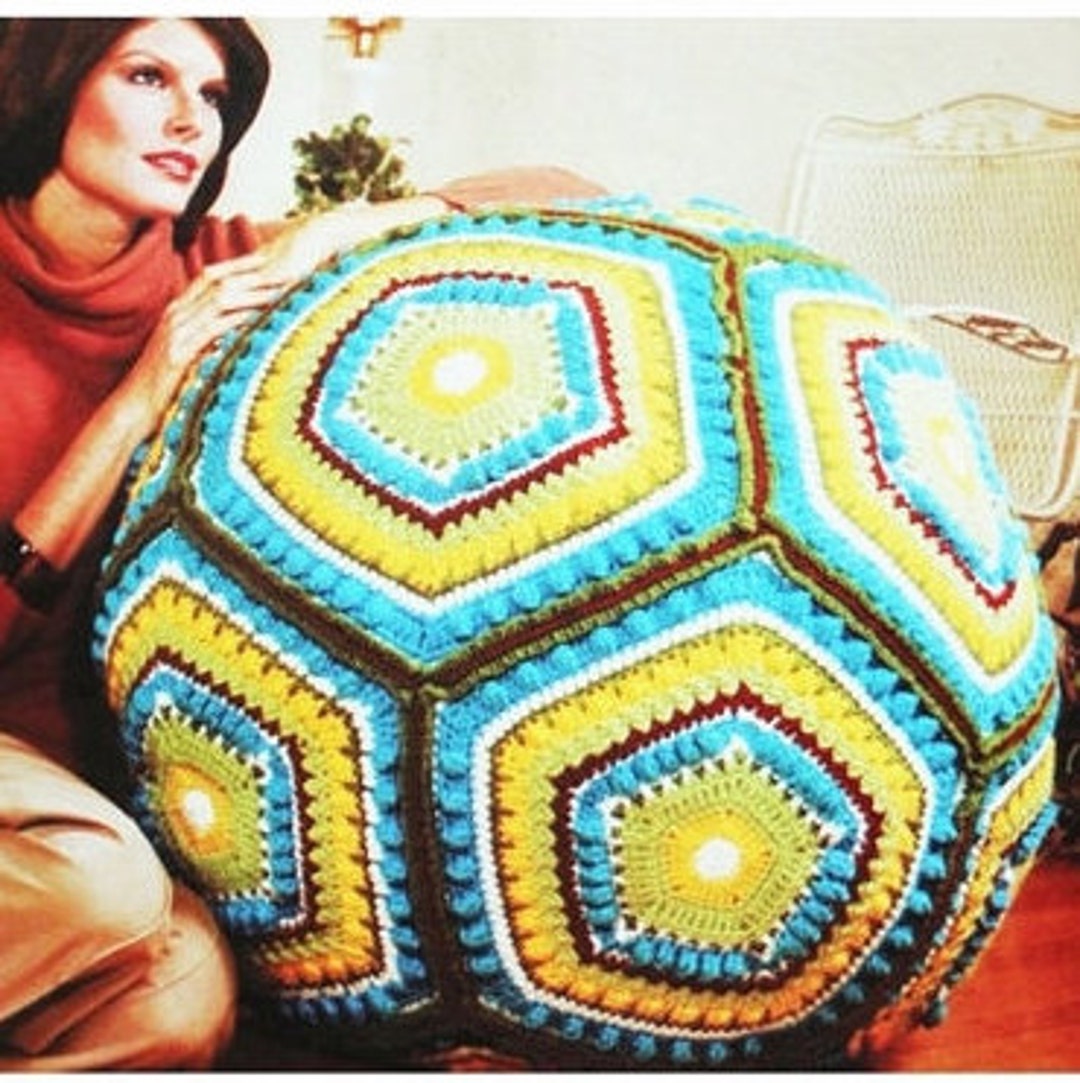 Vintage Foot Stool Crochet Pattern Decorative Pillow Floor - Etsy