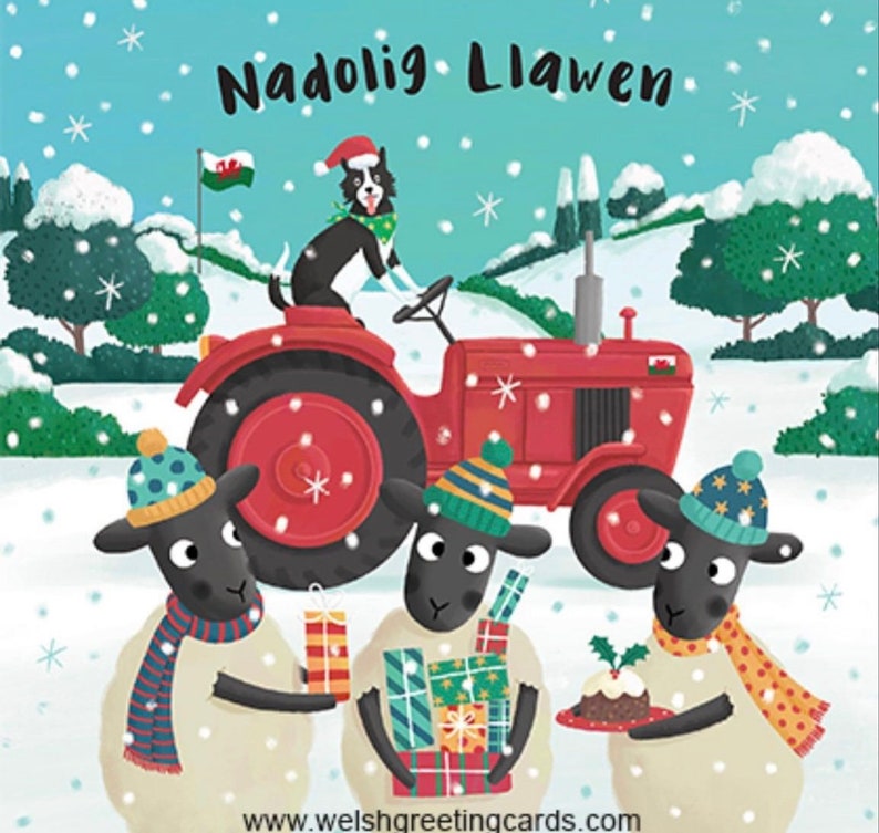 Nadolig Llawen (woolies Tractor) - Etsy