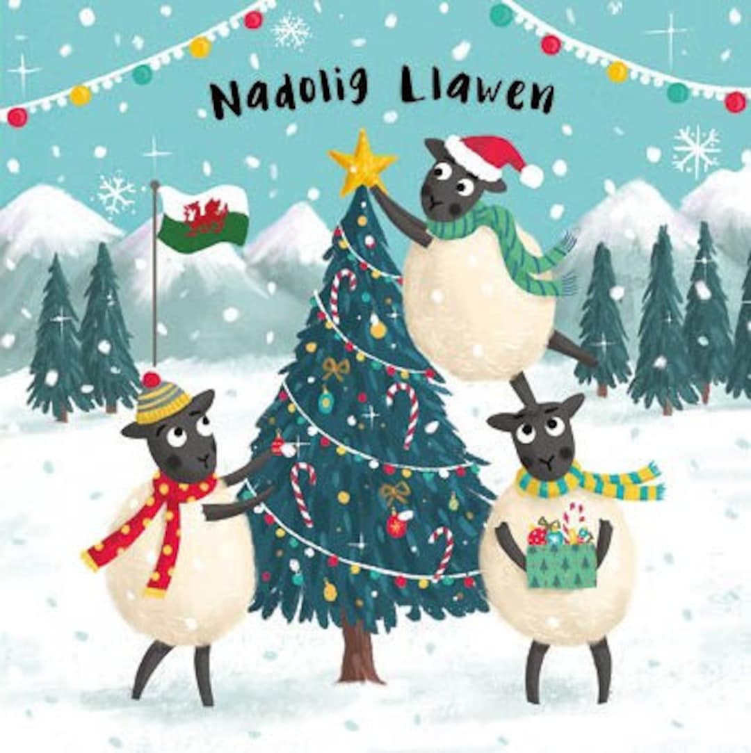 Nadolig Llawen merry Christmas Welsh Woolies - Etsy UK
