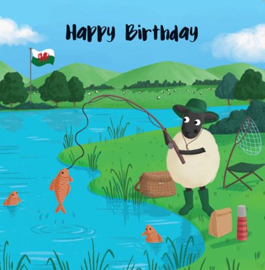 Happy Birthday woolies Fishing - Etsy