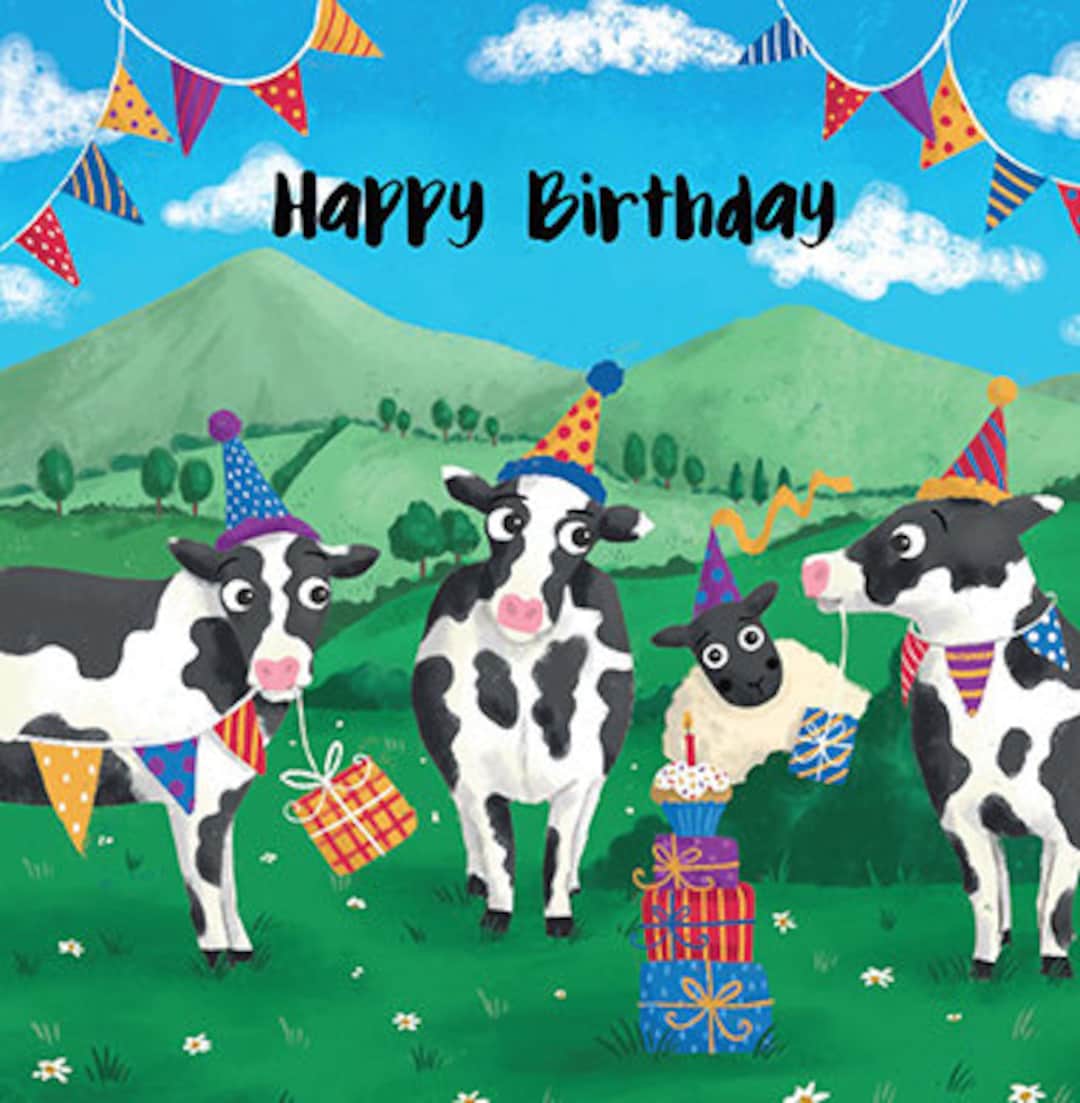 Happy Birthday cows and Woolie - Etsy
