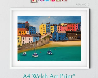 Print of the Iconic Tenby Harbour in South Wales - Etsy UK
