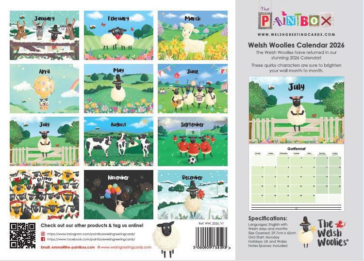 Welsh Woolies 2026 Calendar (bi-lingual) - Etsy UK