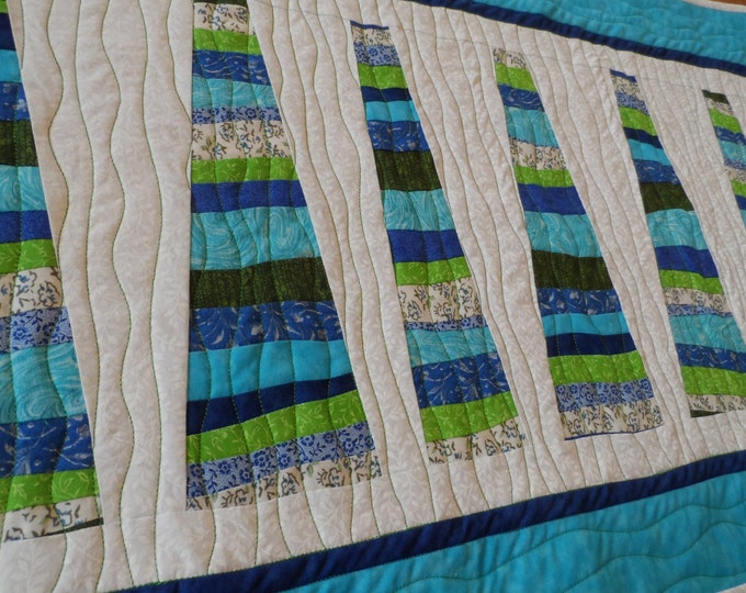 Modern Quilted Table Runner OOAK Table Topper Quilted Wall - Etsy