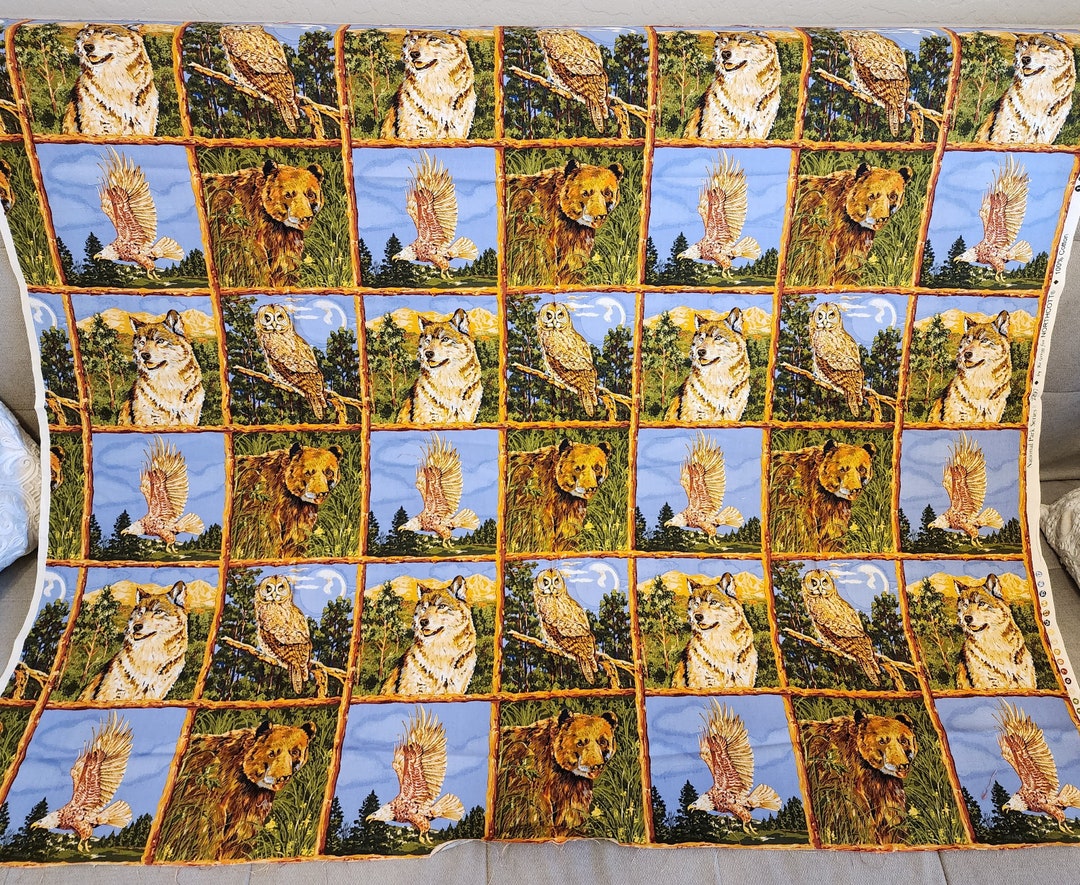 National Park Series 2297 Northcott Cotton Quilting Fabric Panel, Bear ...