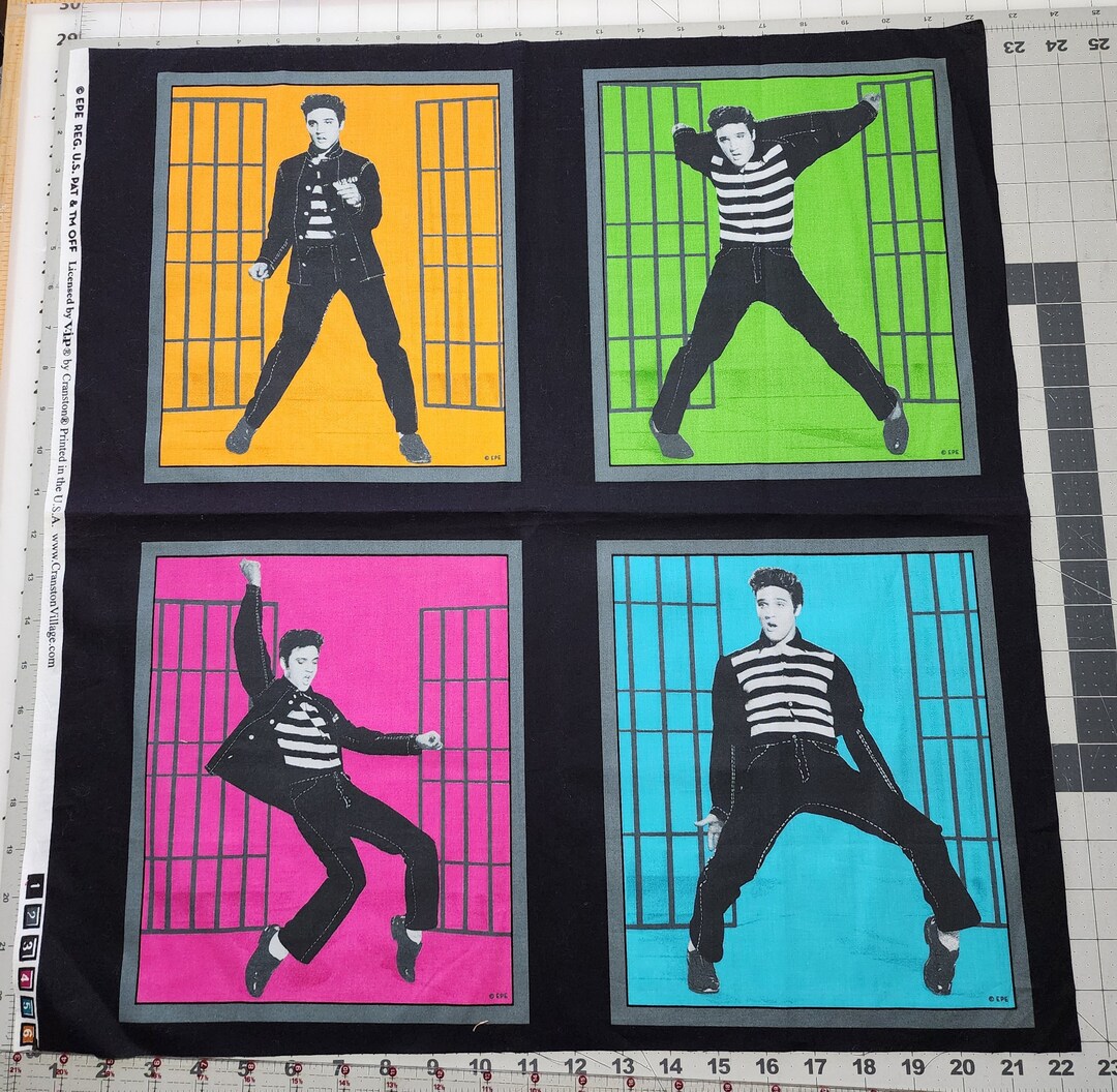 Elvis Jailhouse Rock Panel Quilting Fabric, OOP Vintage Fabric, Sewing ...