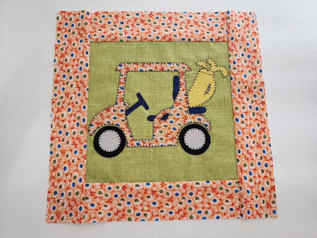 Applique PDF GOLF CART Pattern, Instant Digital Pdf Download, Raw Edge ...