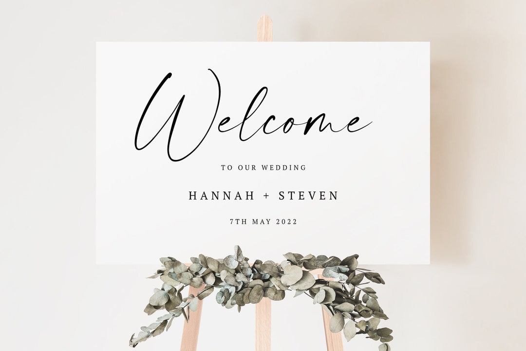 Wedding Welcome Sign, Simple Welcome Sign, Engagement Party Welcome ...