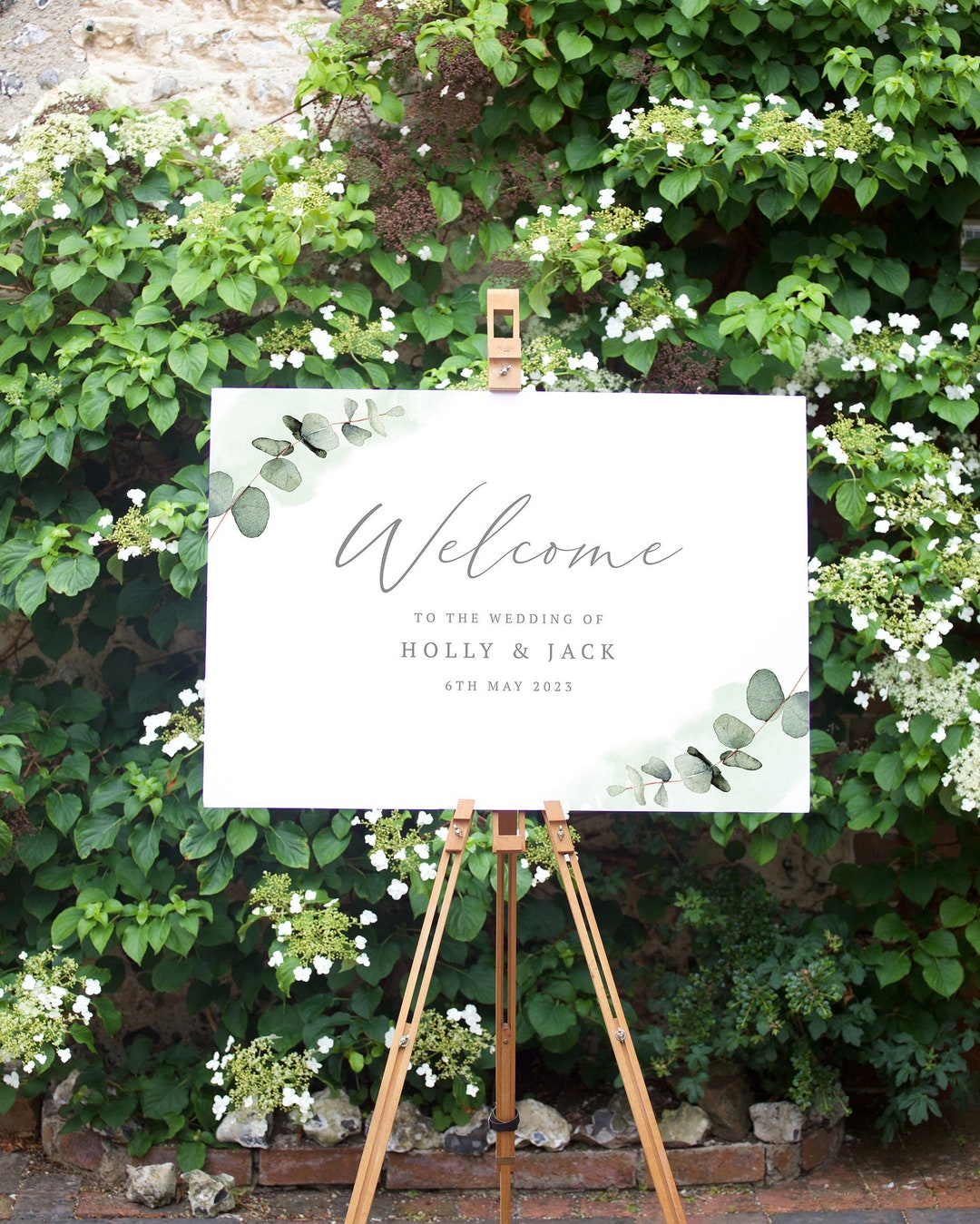 Wedding Welcome Sign, Simple Welcome Sign, Greenery Welcome Sign ...