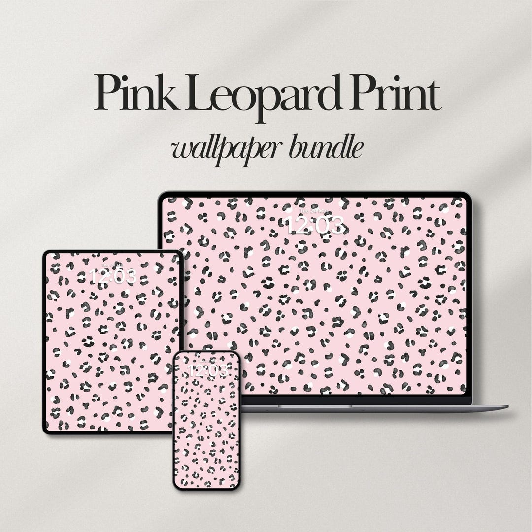 Pink Leopard Wallpaper Bundle | Background for Macbook, PC, Desktop ...