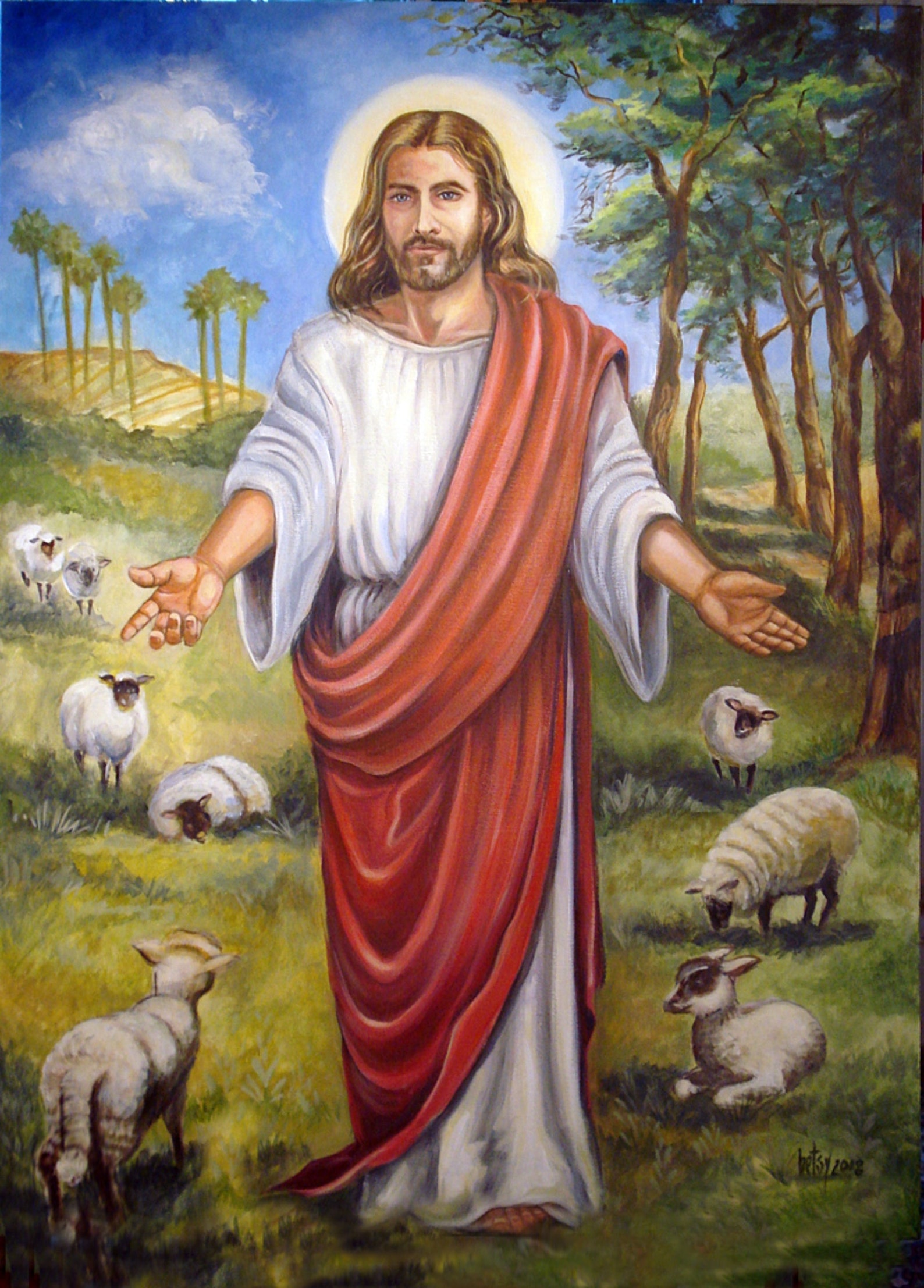 Laminated Jesus Card - Christian Deity Art (5”x7”) - Etsy