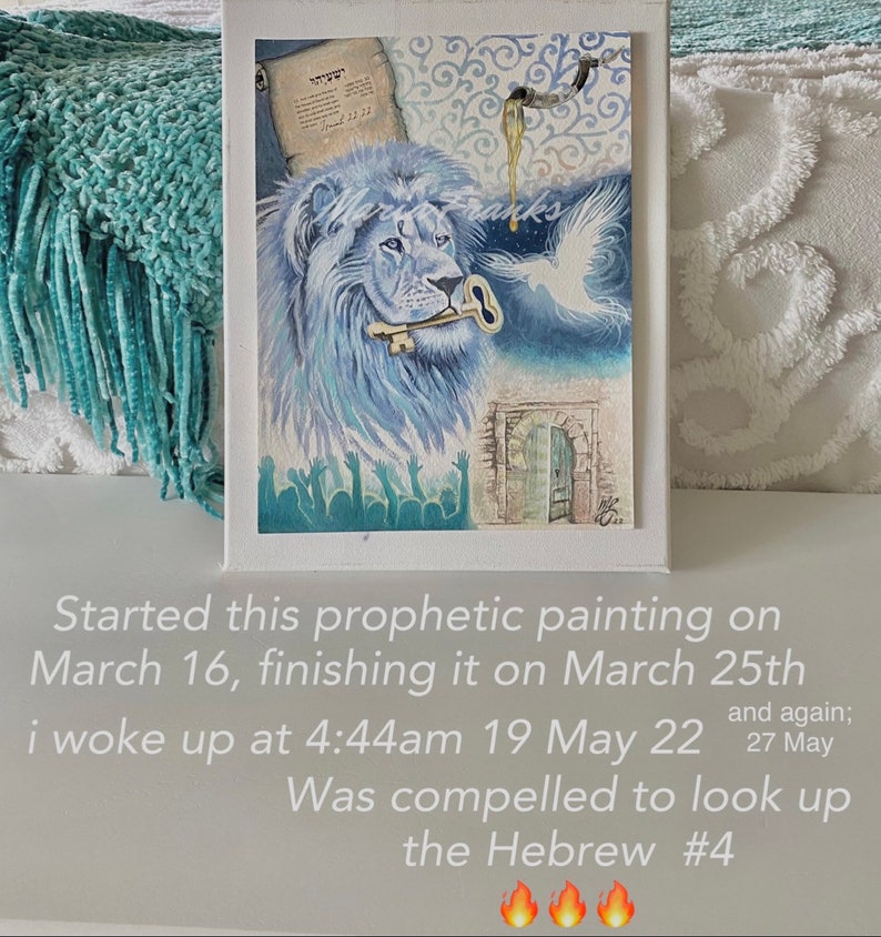 Print of Original Prophetic Artwork/lion of Judah “outpouring ...
