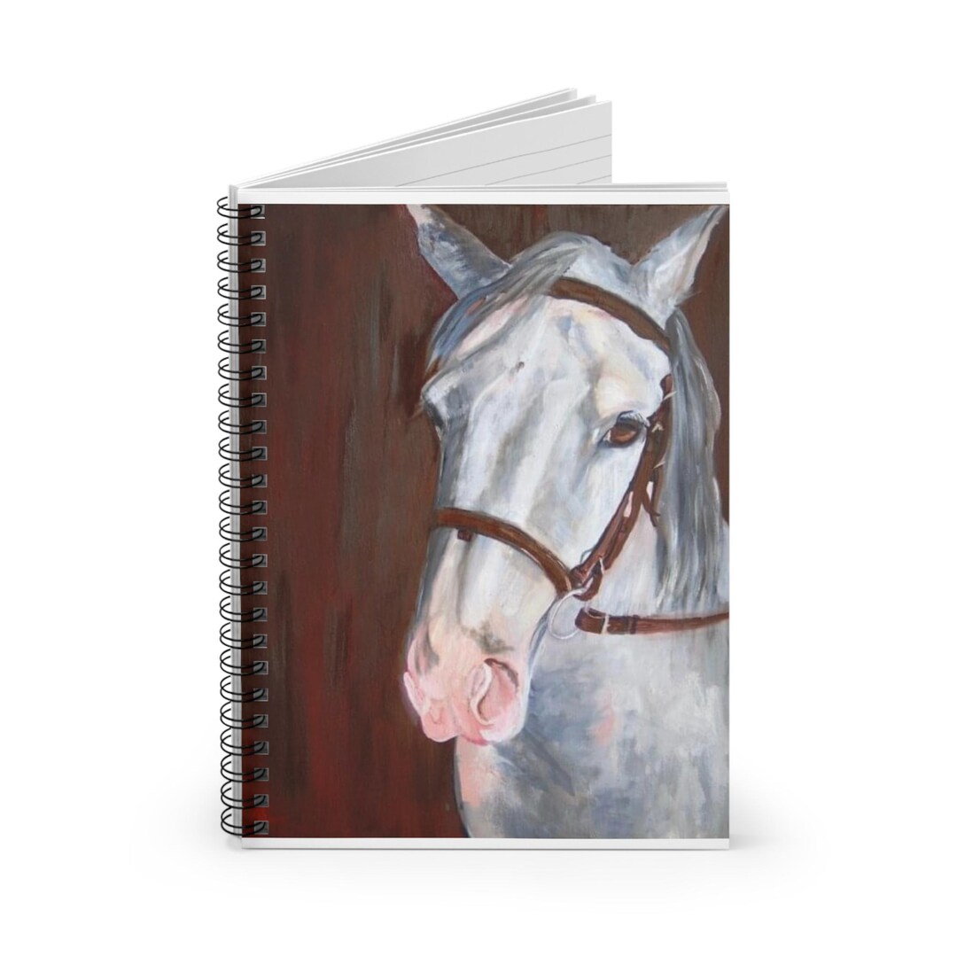 Equestrian Spiral Notebook, Horse Lover Blank Journal, White Irish ...