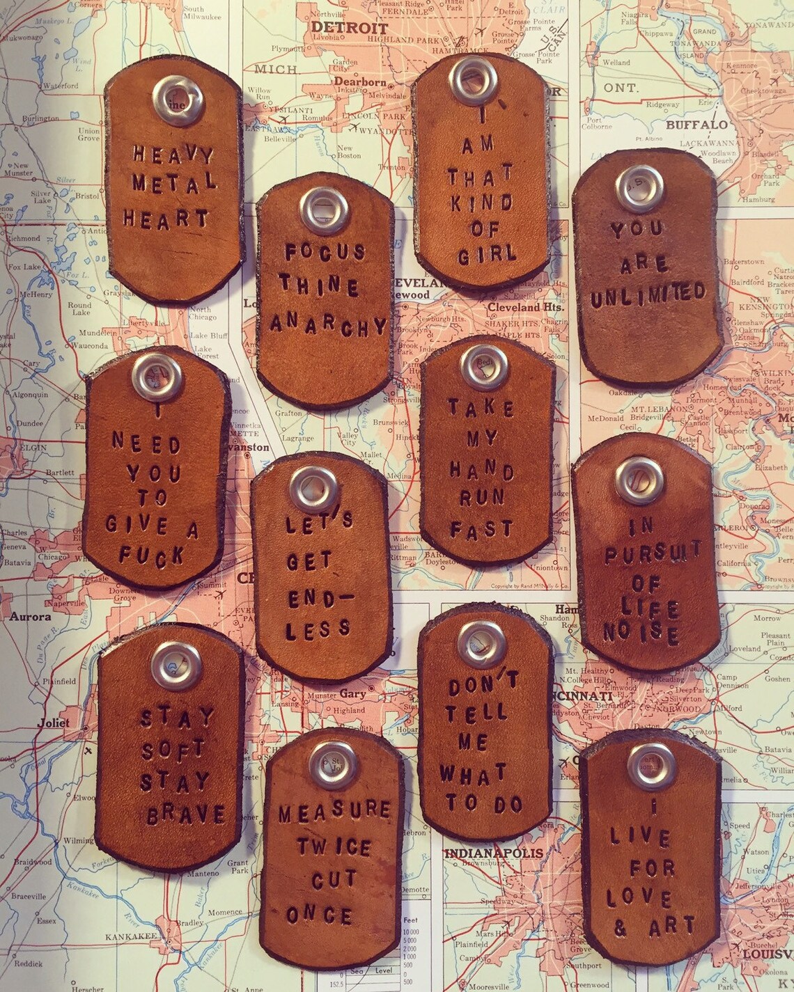 Hand Stamped Leather Dog Tag - Etsy