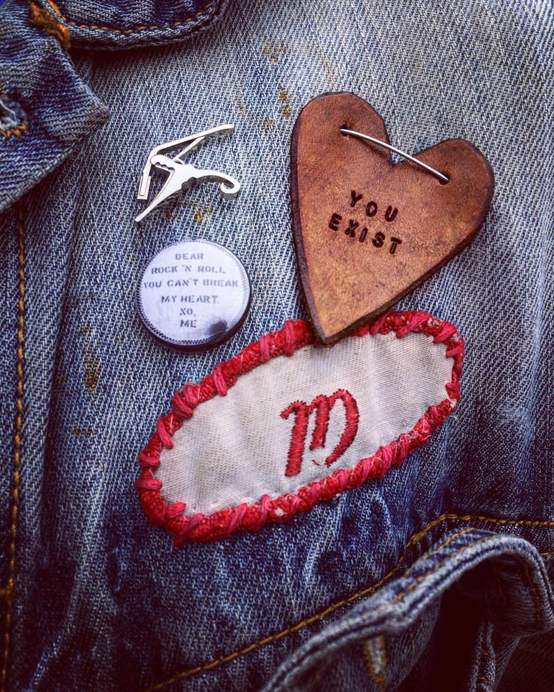Leather Heart Badge - Etsy