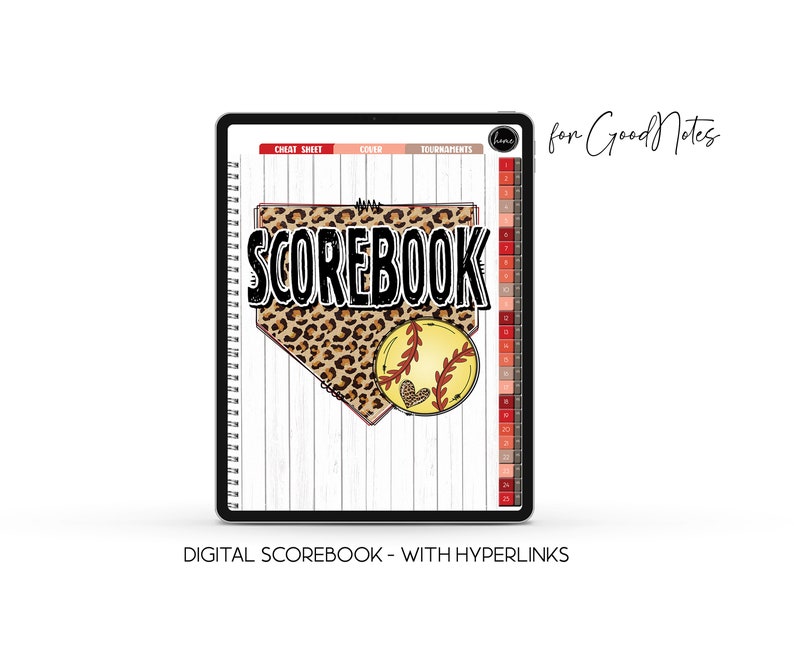Digital Softball & Baseball Sports Scorebook - for Goodnotes App | 25 ...