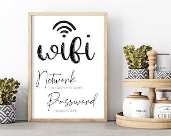 Cute Wifi Information Sign Airbnb Poster for Guests Wifi - Etsy