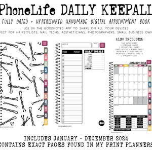 2024 Salon Phonelife Daily Keepall Digital Appointment Book Planner Jan ...