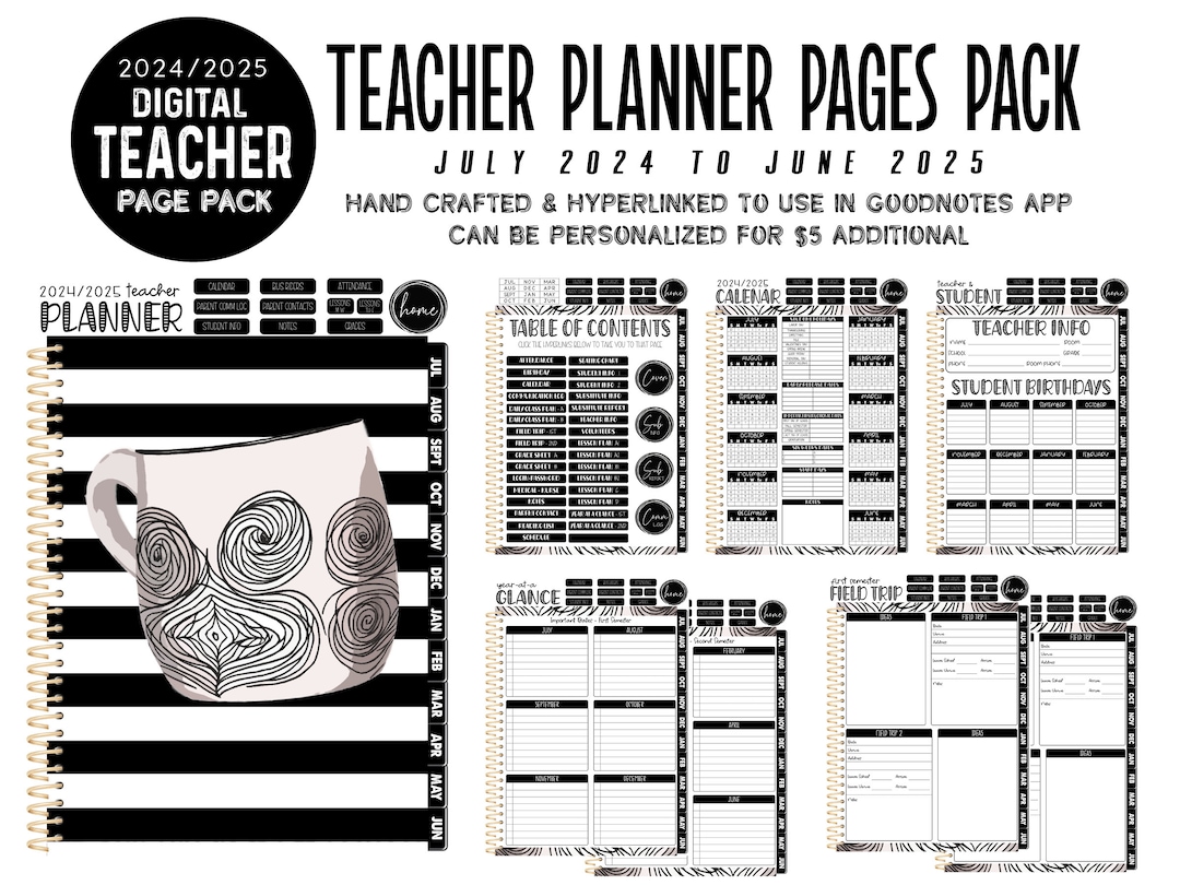2024 2025 Digital Teacher Page Pack | Instant Download | Made for Use ...