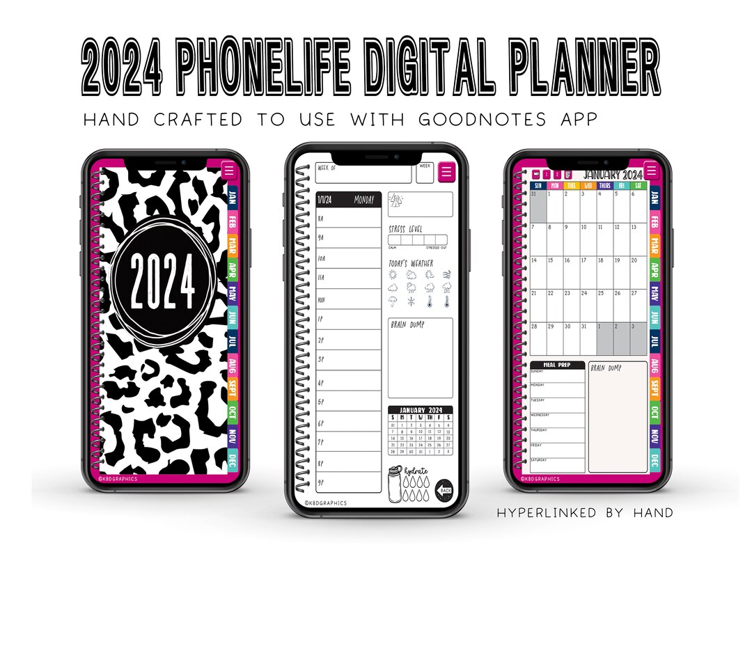 2024 Phonelife Digital Planner Dated Hyperlinked for Goodnotes App ...