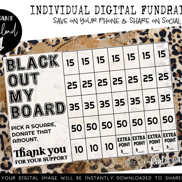 Black Out My Board Fundraiser - Etsy