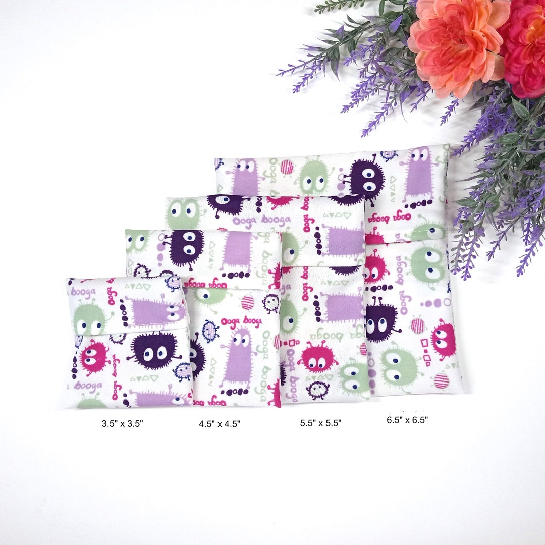 Reusable Pad Wrapper, Envelope Wet Bag, 3.5" X 3.5", 4.5" X 4.5", 5.5 ...