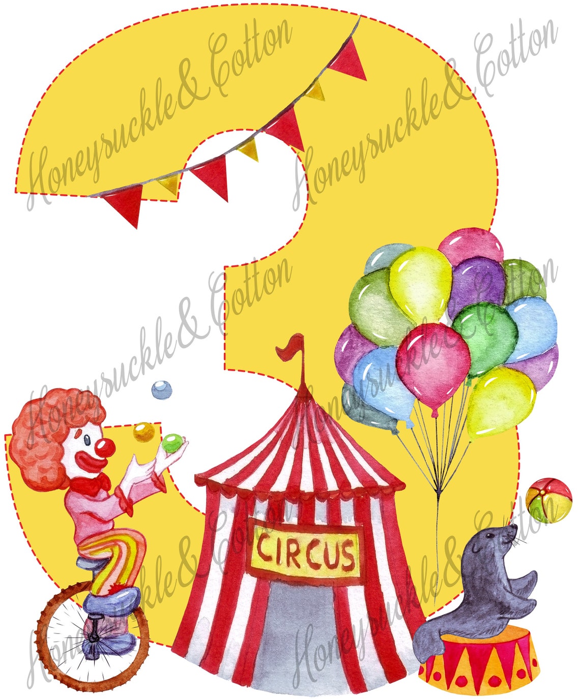 3rd Birthday Circus, Birthday PNG, Circus Theme - Etsy