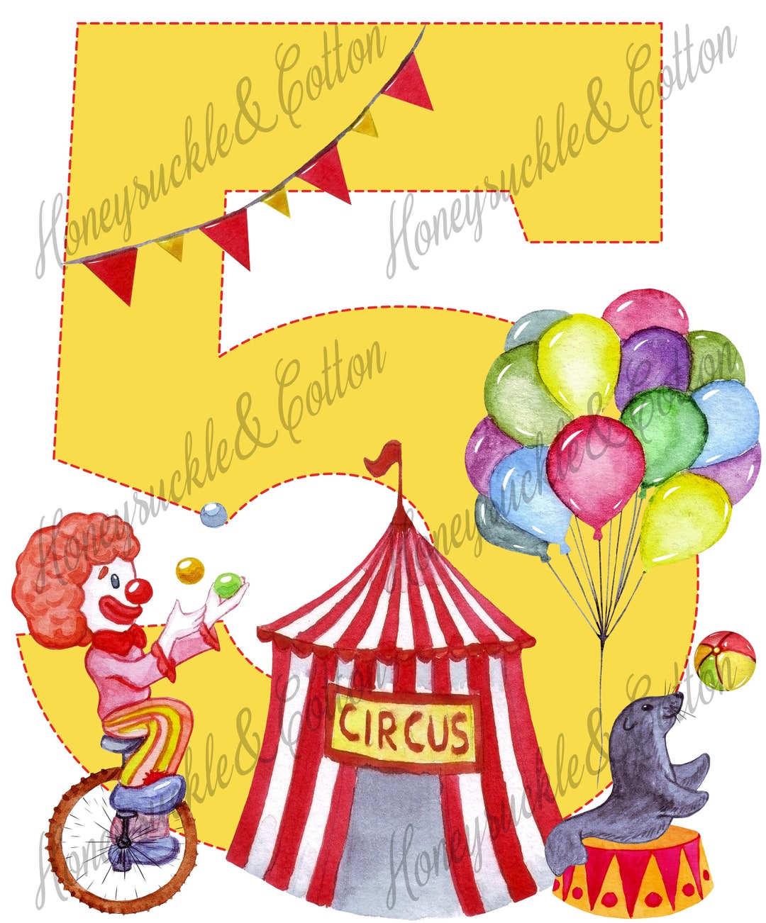 5th Birthday Circus, Birthday PNG, Circus Theme - Etsy