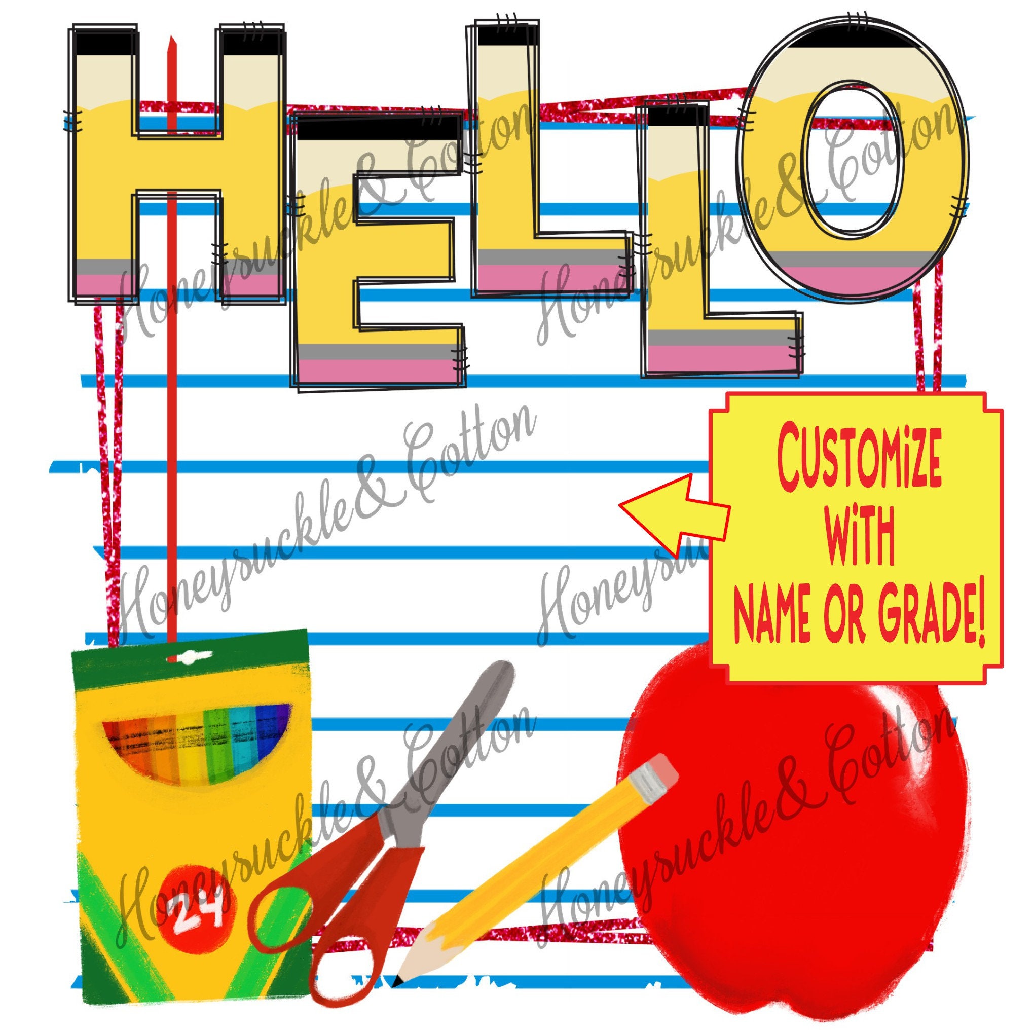 Hello School, Back to School PNG - Etsy