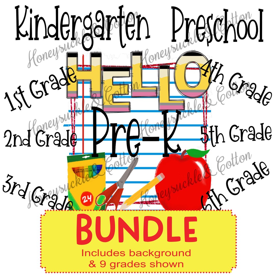 Hello School Bundle, Back to School PNG - Etsy