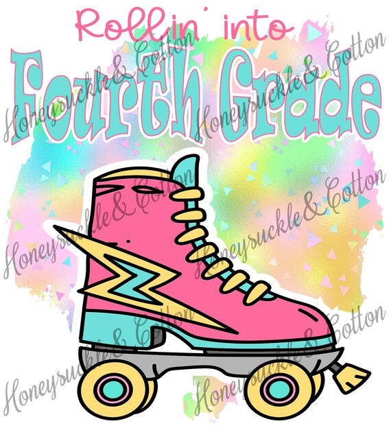 Rollin' Into Fourth Grade Back to School PNG Roller - Etsy