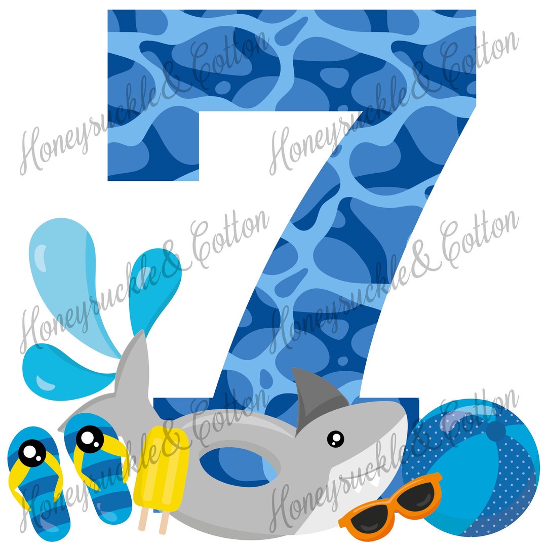 Pool 7th Birthday, Swimming PNG, Pool Party - Etsy