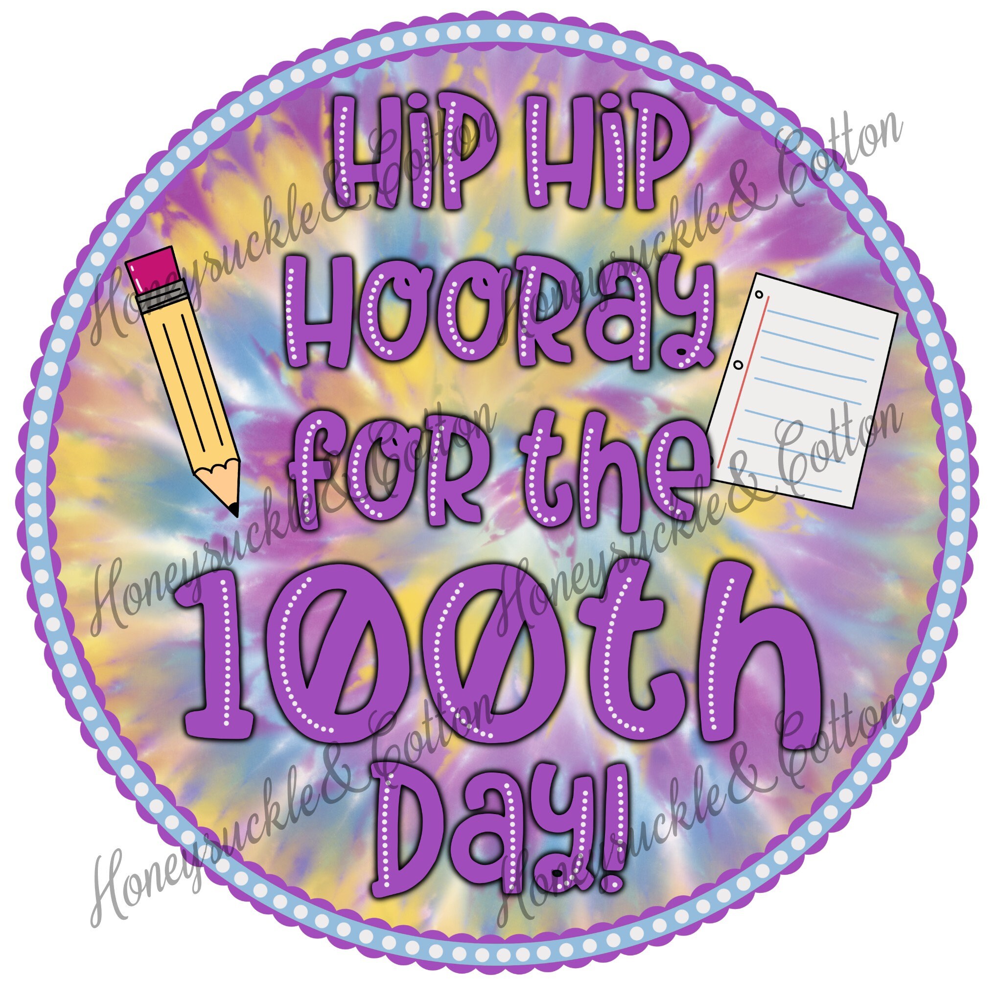 Hip Hip Hooray for the 100th Day, 100 Days of School, School PNG - Etsy