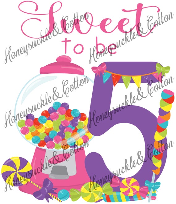 Sweet to Be 5 Candy Birthday Five Years Old - Etsy