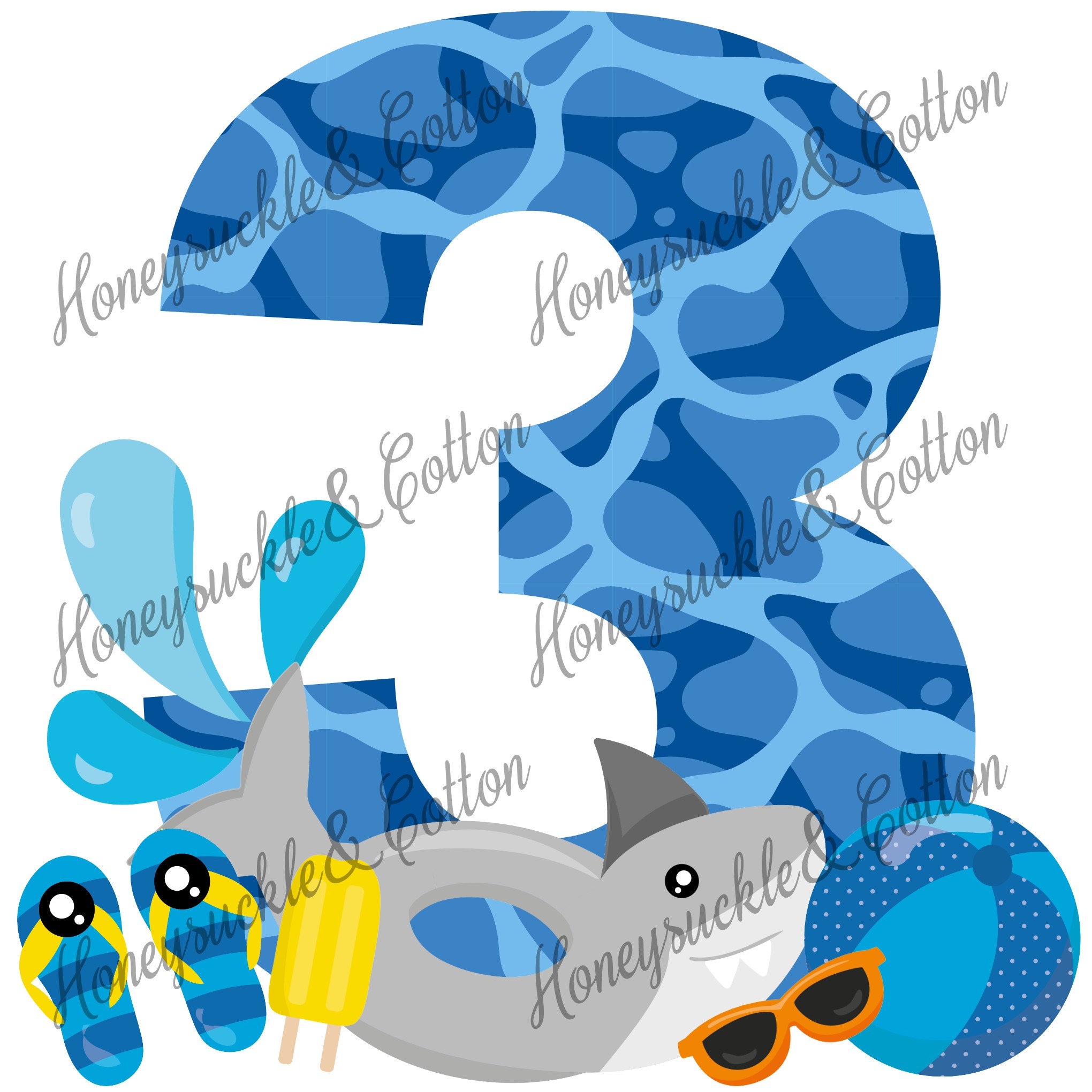 Pool 3rd Birthday, Swimming PNG, Pool Party - Etsy
