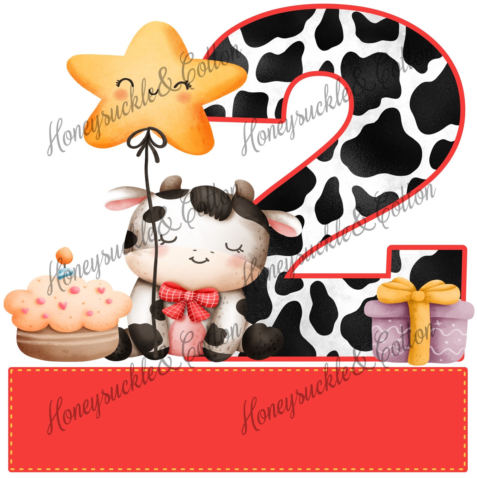 Baby Cow Birthday, 2nd Birthday PNG - Etsy