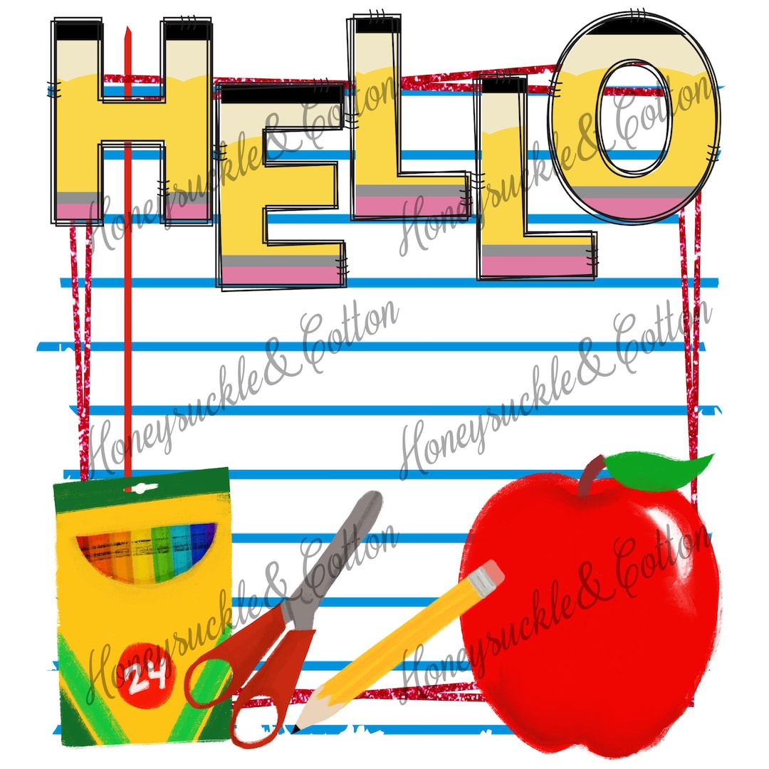 Hello School, Back to School PNG - Etsy