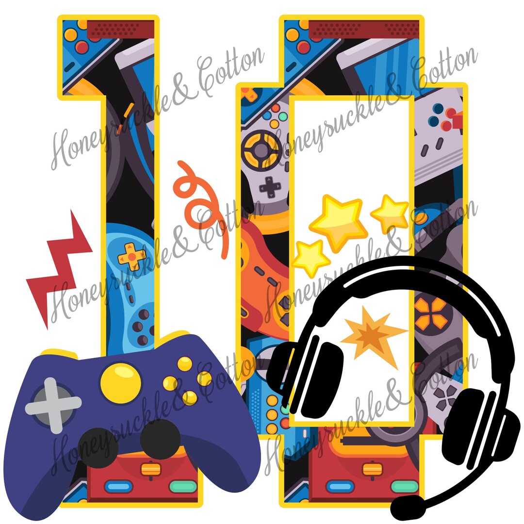 10th Gaming Birthday, Birthday Gamer PNG - Etsy