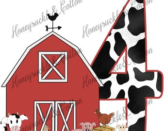 PRINT File PNG, JPEG Print File, Barn Farm Animal 4, Farm Print File ...