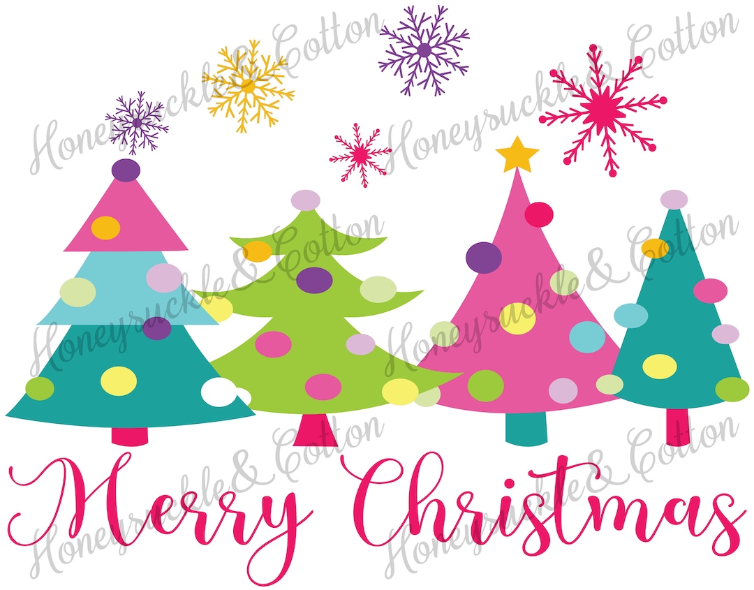 Merry Christmas, Christmas Png, Bright and Colorful Christmas - Etsy