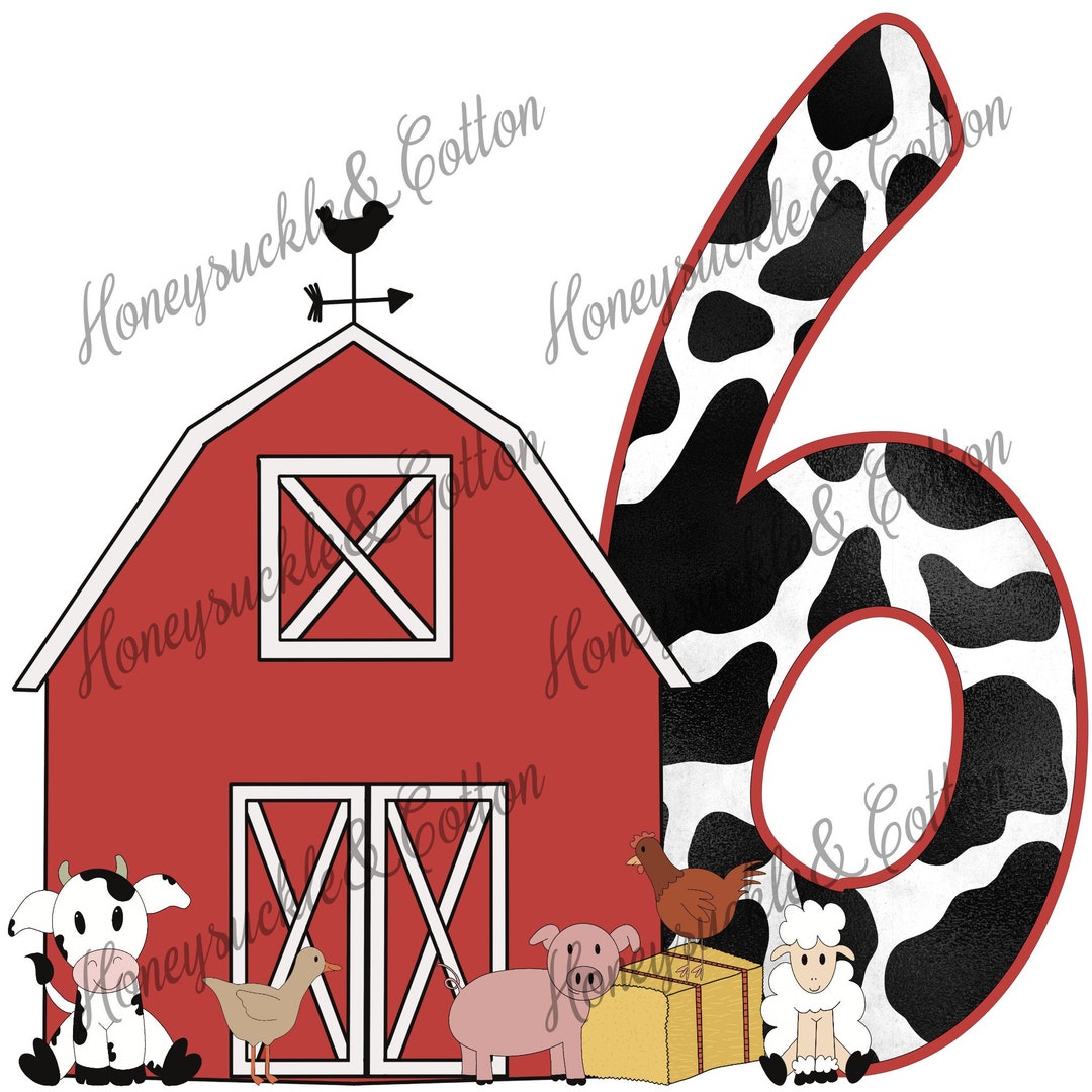 6th Farm Birthday, Birthday PNG - Etsy