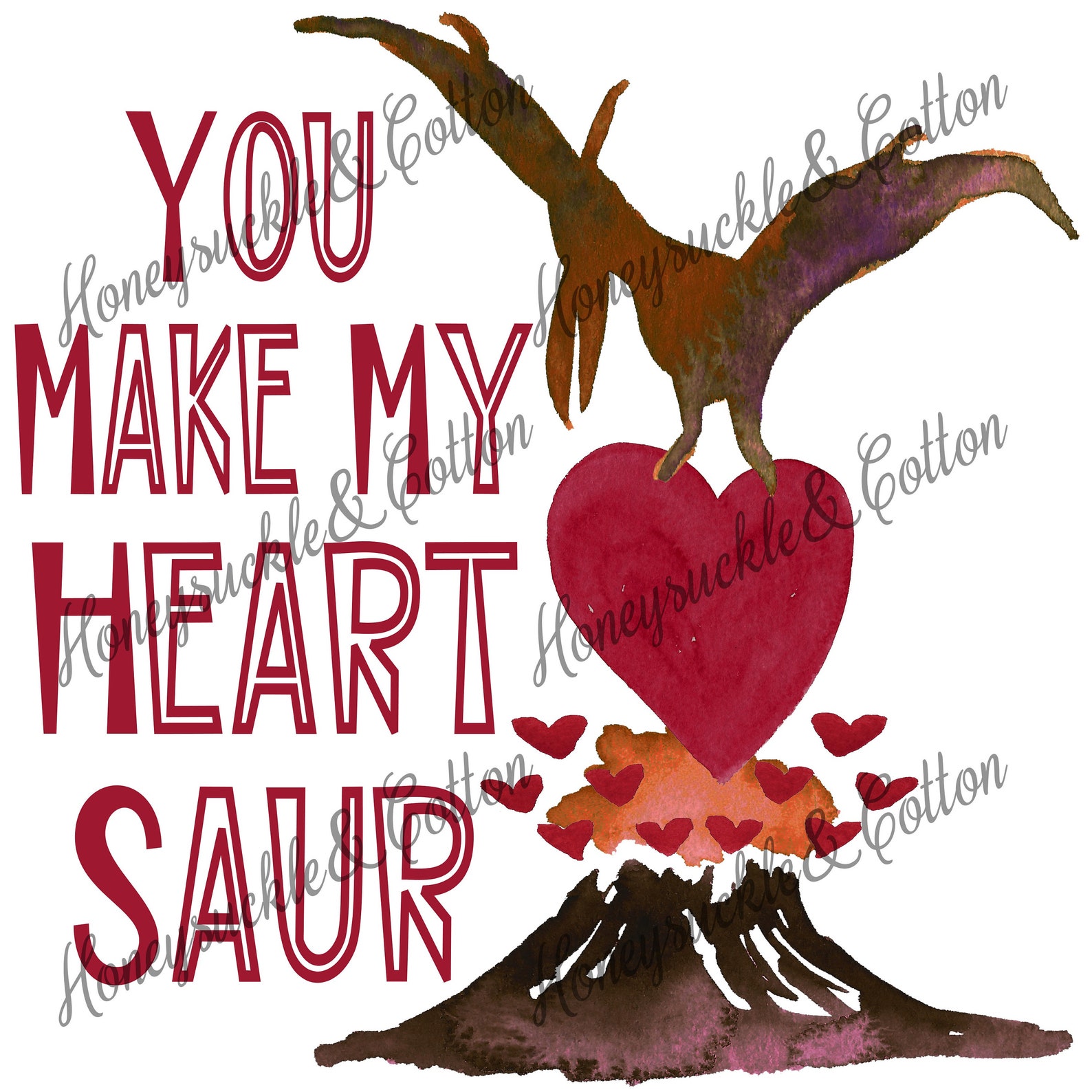 You Make My Heart Saur, Dinosaur Png, Valentine's Day - Etsy