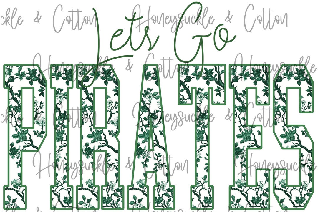 Let's Go Pirates, Green Mascot PNG, School Spirit - Etsy
