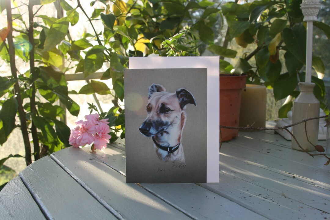 Pokit - A6 Blank Greetings Card of a Lurcher Drawn by Imogen Man - Etsy UK