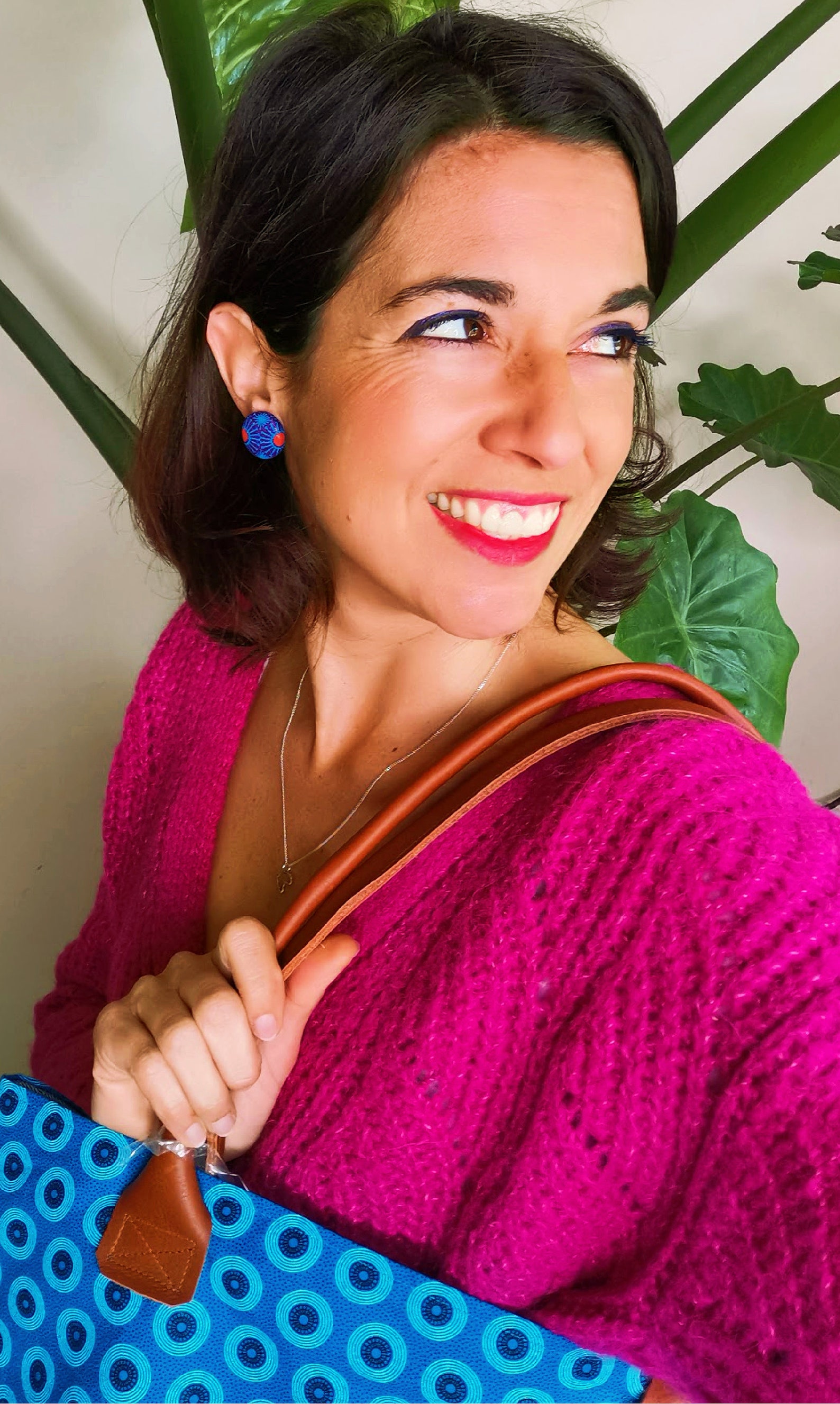 Sac Cabas Turquoise - Base En Tissu Shweshwe Rose - 100% Coton ...