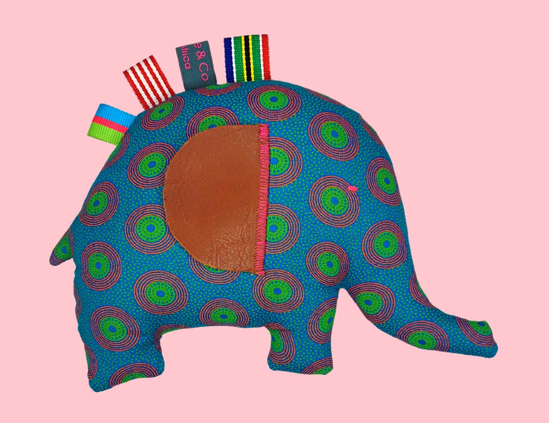 Mhambi L'éléphant Turquoise - 100% Coton - Shweshwe - Handmade in South ...