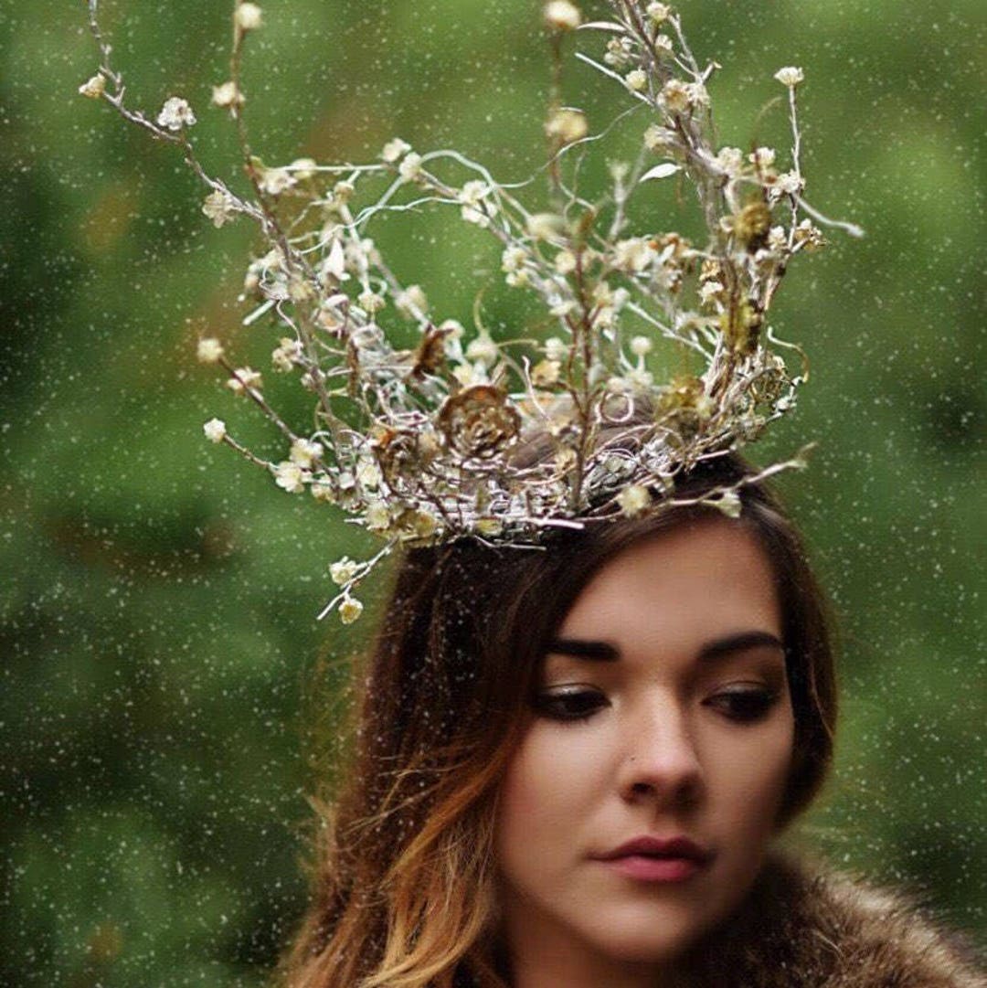 Crown Mardi Gras Queen Gold Silver Princess Crown, White Witch Crown ...