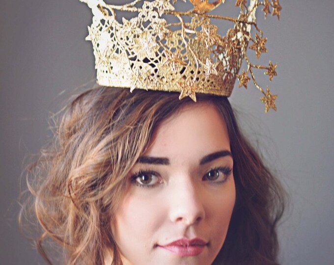 Gold Crown Tiara, Fascinator, Princess Crown, Derby Hat, Birthday Crown ...